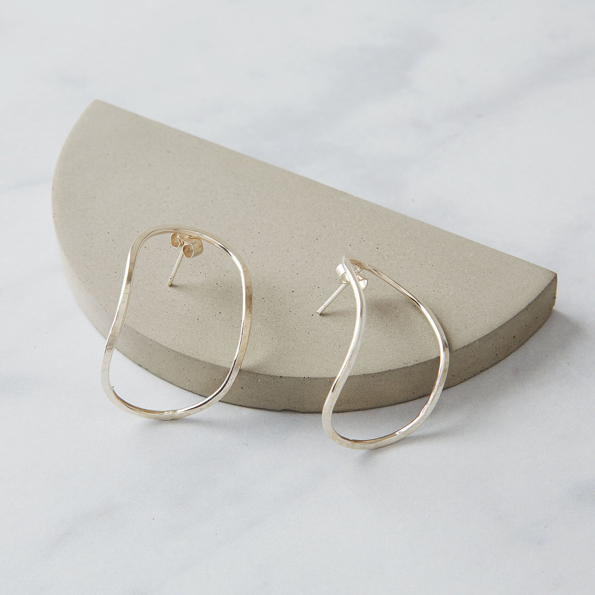 Ange B Designs, Contemporary 'Sculpt' Hoop Earrings — Janet's List